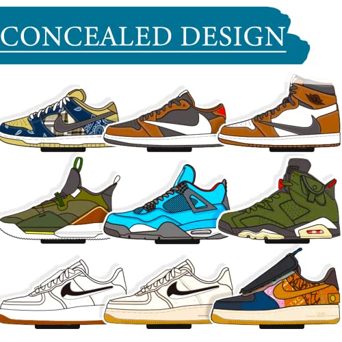 A&H Zier 6 Pack Shoe Display Shelf Floating Shoe Shelf for Sneakers Display Wall Mounted Shoe Floating Shelf Acrylic Floating Shoe Shelf Shoes Rack for Showcase Sneakers Collection on Wall