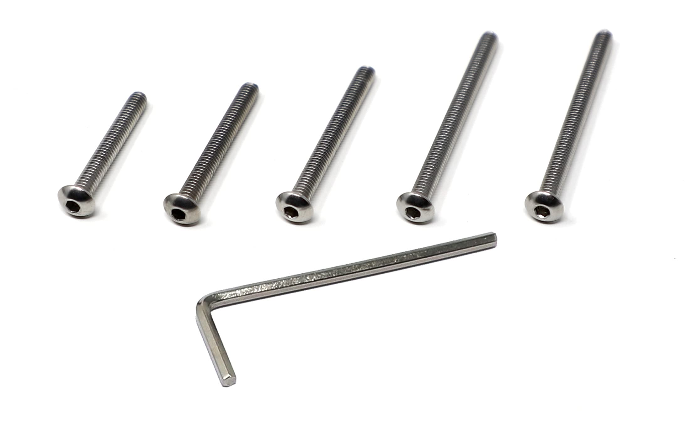 iexcell 50 Pcs M4 x 30/35/40/45/50 Stainless Steel 304 Hex Socket Button Head Cap Screws Bolts Assortment Kit
