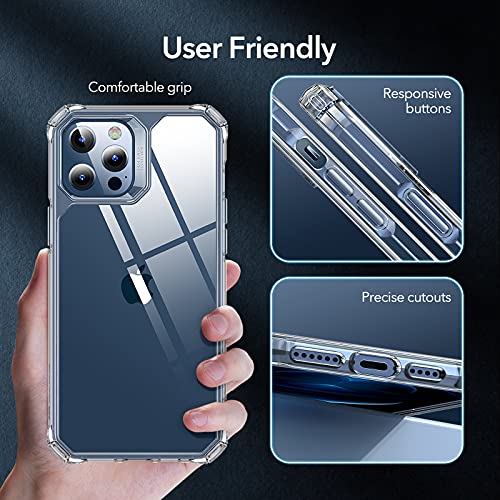 ESR for iPhone 12 Pro Max Phone Case, Military-Grade Protection, Shock-Absorbing Corners, Scratch- and Yellowing-Resistant Hard Back, Phone Case for iPhone 12 Pro Max, Air Armor Case, Clear