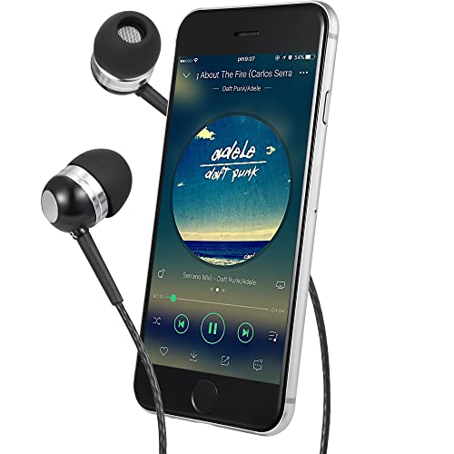 Betron in-Ear Headphones with Microphone - Balanced Audio Lightweight Tangle-Free Cord, Wired 3.5mm Jack