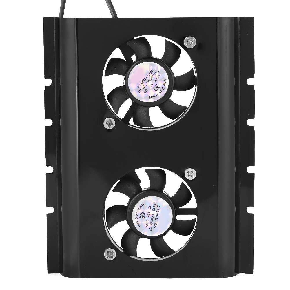 ASHATA HDD Fan Cooling Cooler, 3.5" Hard Disk Drive Fan Cooling Cooler Gold Tone, Hard Disk Cooler for HDD with Fast Heat Dissipation, 2 Fans Design(Black)