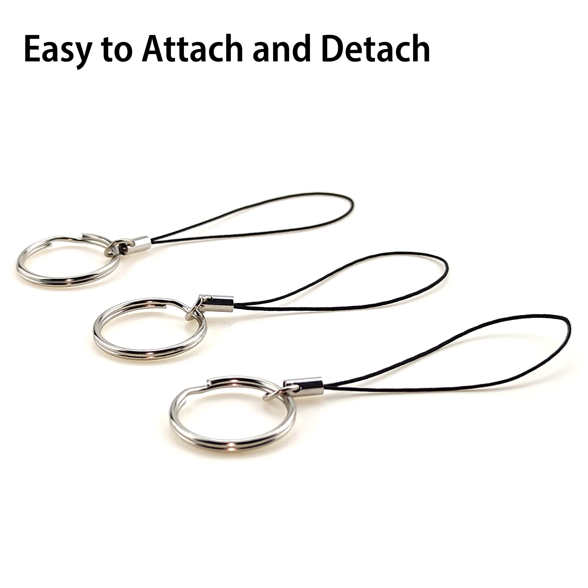 IFAMIO 30 Pcs Key Rings with Lanyards for MP3 MP4 Player Split Key Chain Rings with Nylon Strap Cord for USB Flash Drive Cellphone