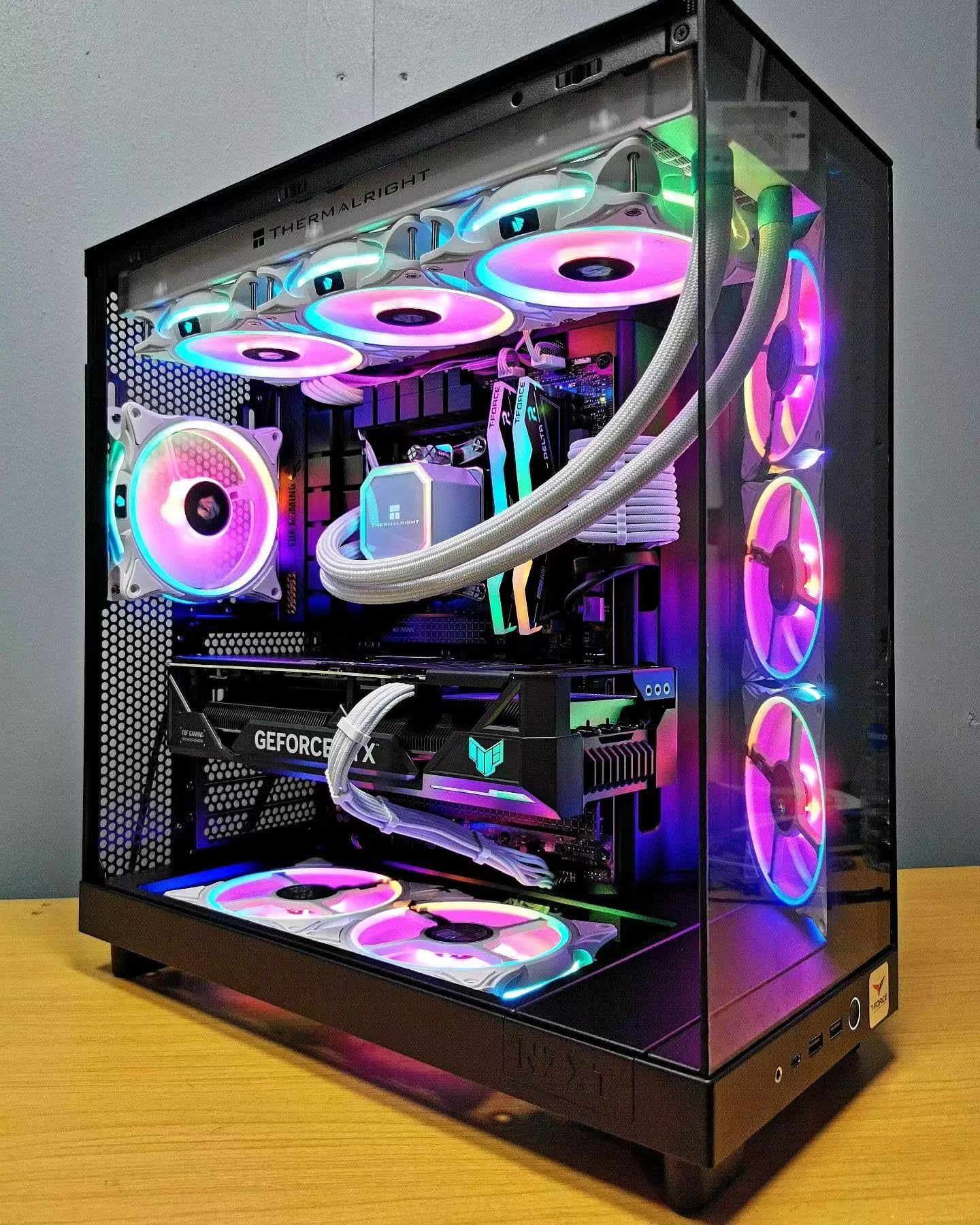 AsiaHorse FS-9002 Pro 120mm RGB Case Fan, 26 LED ARGB and Double LED Lingting Loops, 800-1800rpm Pwm Case Fan with 5V PWM Motherboard Sync/Analog Controller 5 Pack, White