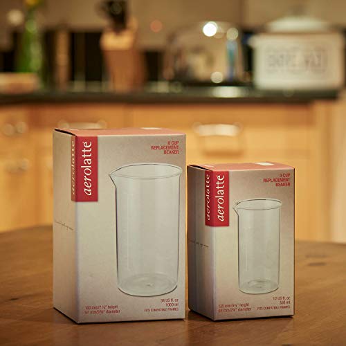 Aerolatte Universal Borosilicate Glass Replacement Carafe For French Press Coffee Makers, 5-Cup, 20-Ounce Capacity (20 oz, 600 ml)