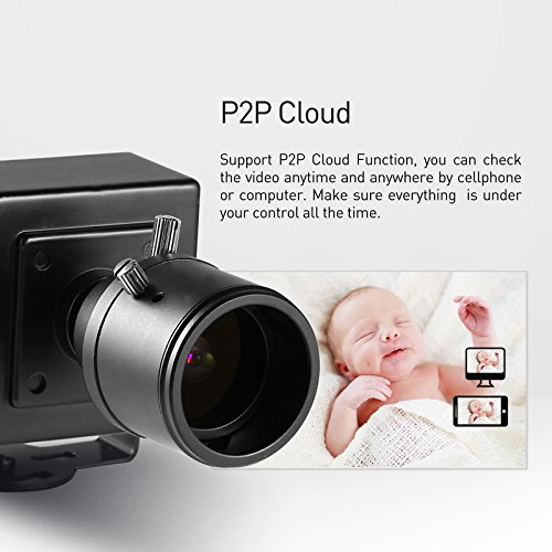 Revotech Zoom Mini POE IP Camera, HD 3MP Indoor Security Camera 2.8-12mm Manual Zoom Lens P2P Remote View CCTV Video Cam H.265 (I712-P Black)