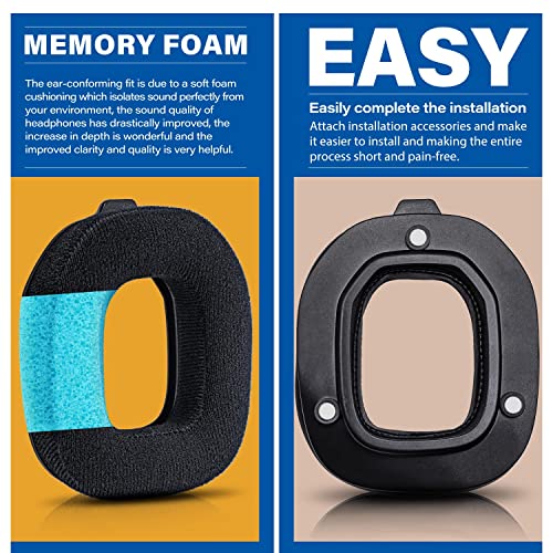 A40 TR Earpads - Replacement Ear Cushions Compatible with Astro A40 tr Headset I A40 TR Mod Kit/A40 Accessories/Headband/Microphone Foam (Soft Velour)