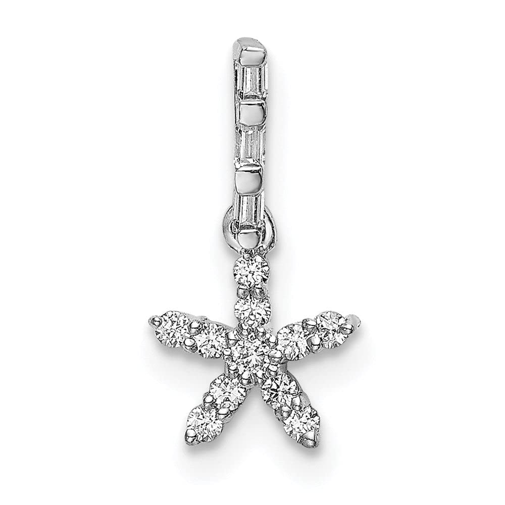 14k White Gold Diamond Star Pendant GLD-AZ-PM6612-010-WA