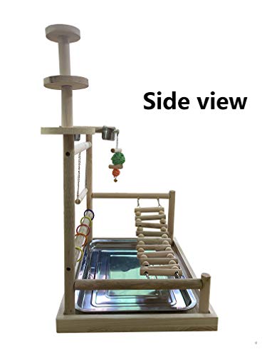 WYunpets Bird Perch Platform Stand Wood Bird Playground for Small Animals Parrot Parakeet Conure Cockatiel Budgie Gerbil Rat Mouse Chinchilla Hamster Cage Accessories Exercise Toys Sector