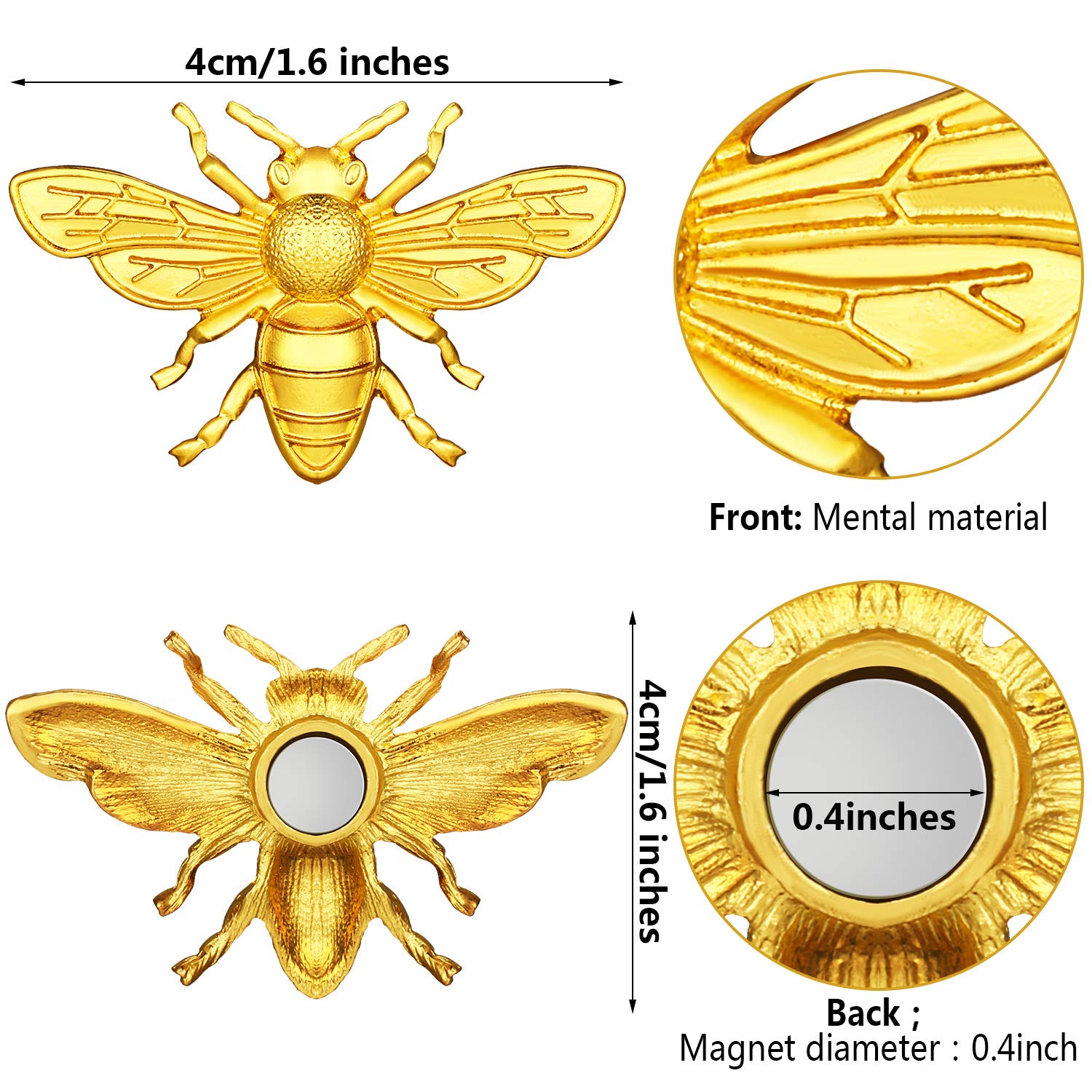 12 Pieces Bees Refrigerator Magnets Bees Fridge Magnets Cute Bee Whiteboard Magnets for Office Whiteboard Fridge Decorations Supplies
