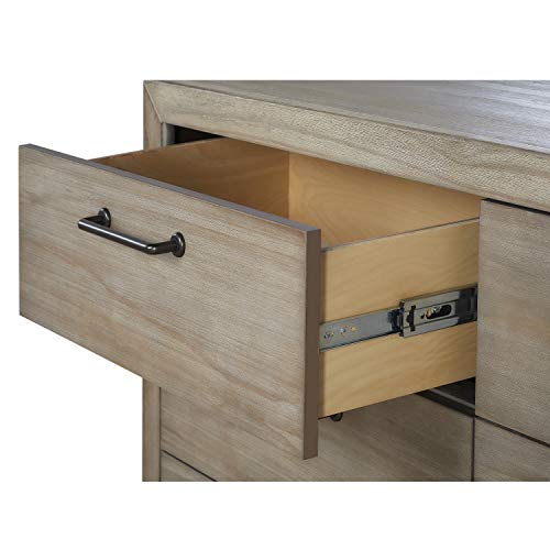 Evolur Stilnovo Mid Century Double Dresser, Windsor Oak Grey, 52x18x35 Inch (Pack of 1)