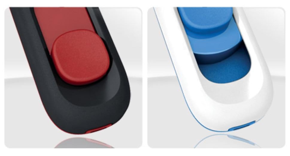 A-DATA TECHNOLOGY C008 16GB USB 2.0 Retractable Capless Flash Drive, Black/ Red (AC008-16G-RKD)