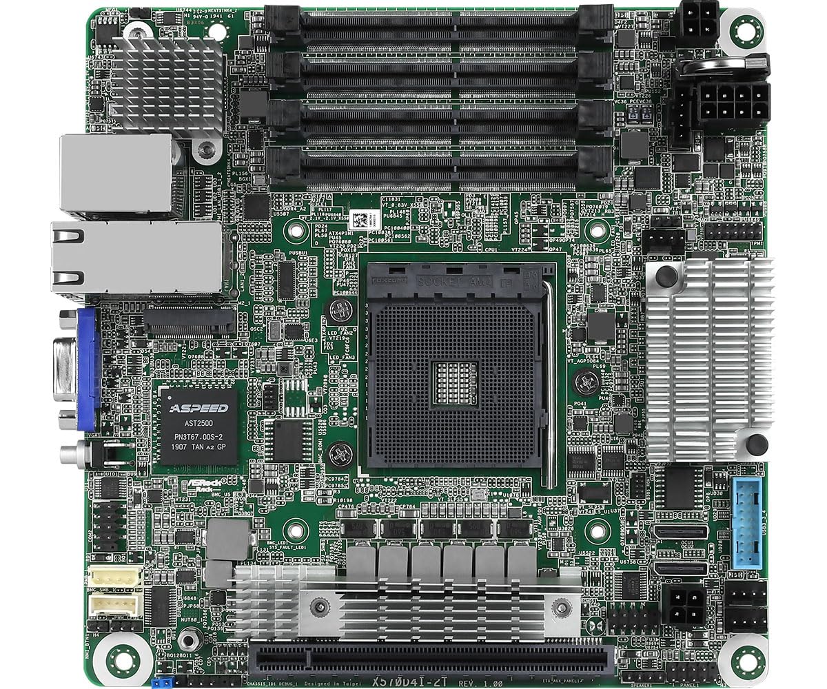 AsRock Rack X570D4I-2T Mini-ITX Server Motherboard AM4 PGA 1331 X570 AMD Ryzen 3rd Generation Series Processors