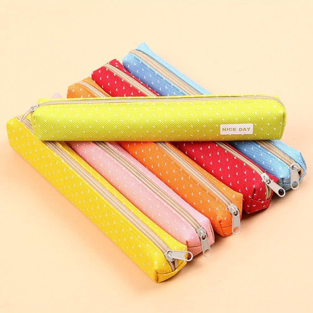 1Pc Orange Pencil Case, Cute Stationeries Pouch, Kawaii Pencil Pouch, Candy Color Pencil Box, Super Slim Pen Bag, Wave Point Cosmetic Bag,Pen, Pencil and Marker Cases,Arts, Crafts and Sewing