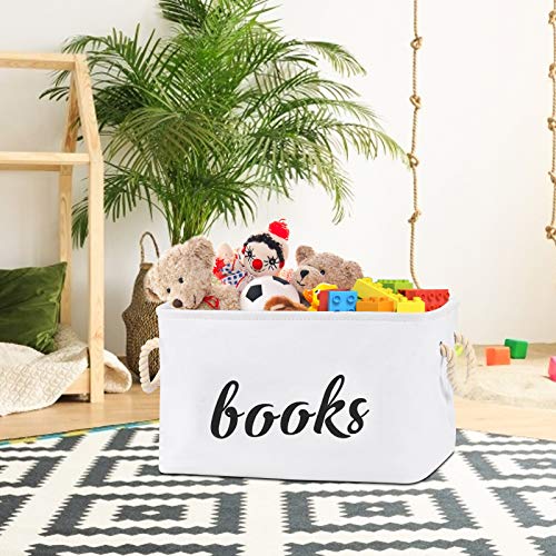 GIRVEM Books Storage Basket, Organizer Box for Baby, Kids or Pets - Storage Bins