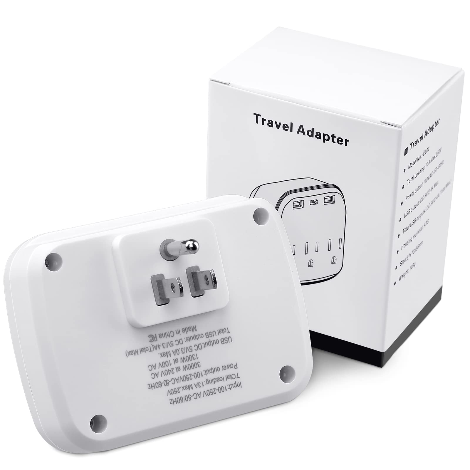 2 Pieces Cruise Essentials Cruise Power Strip Non Surge Protection with USB Ports Travel Adapter Approved for Cruise Ship (White)