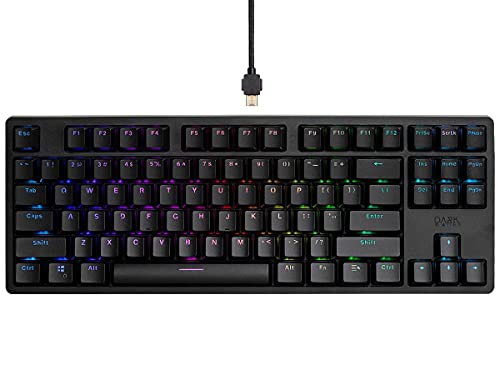 Monoprice Collider TKL Gaming Keyboard - Cherry MX (Blue), RGB Backlit, USB C, Programmable Macros, Full N‑Key Rollover, Mechanical Switches, Tenkeyless, for Computer PC Gamer - Dark Matter