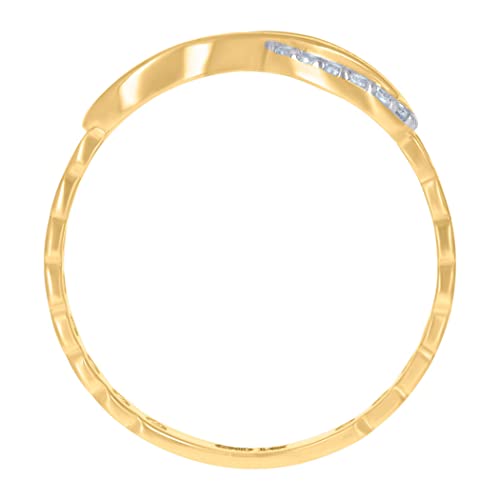 14k Two tone Gold Womens CZ Cubic Zirconia Simulated Diamond Infinity Symbol Ring Measures 5.4mm Long Jewelry for Women