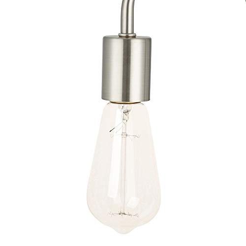 Catalina 21889-001 Modern Sleek Faux Marble Table Lamp, 19", Brushed Nickel