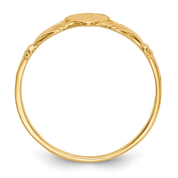 14K Yellow Gold Heart Love Irish Claddagh Celtic Ring Jewelry Size 6.00