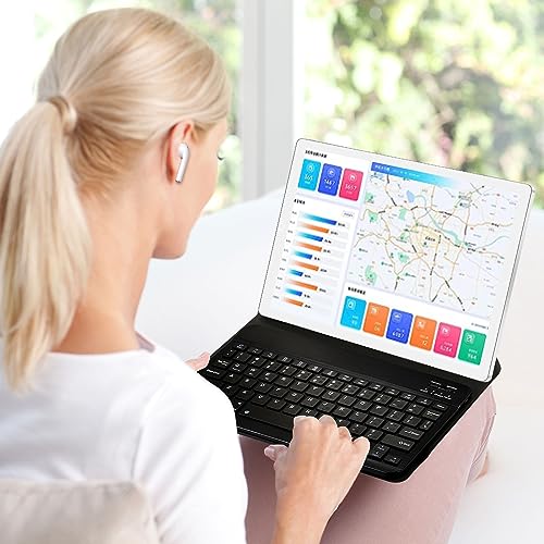 2 in 1 Tablet PC, 5G WiFi 10.1 Inch Tablet US Plug 100‑240V 4G LTE with BT Keyboard for Work (US Plug)
