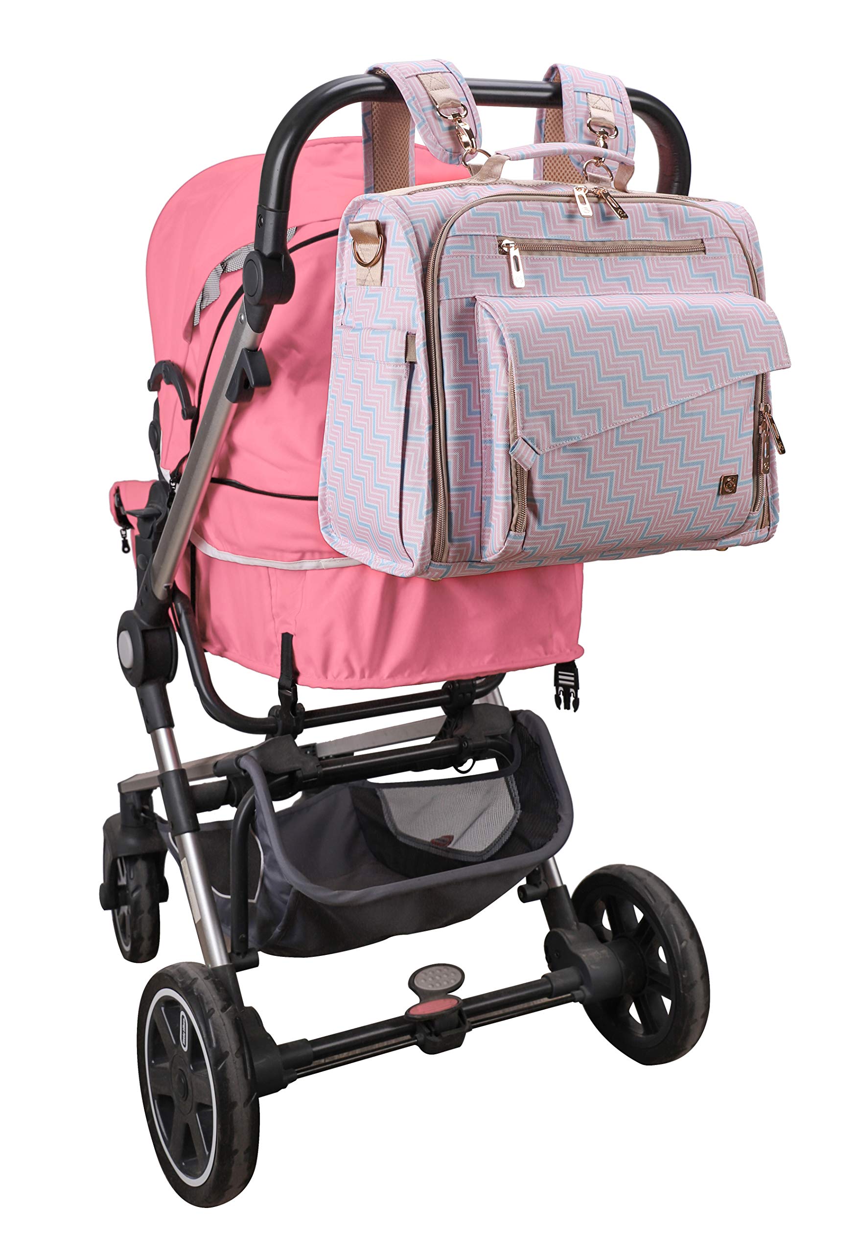 ALLCAMP OUTDOOR GEAR Diaper Bag Backpack Large, Support Baby Stroller, Converted Into a Tote Bag