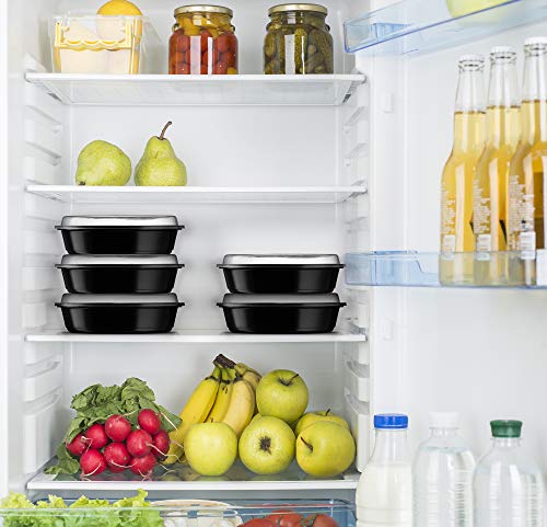 Ez Prepa 15 Pack Plastic Meal Prep Containers - 22 oz Round Food Storage Containers with Snap-On Lids – BPA-Free Reusable Lunch Containers are Freezer, Microwave and Top-Shelf Dishwasher Safe