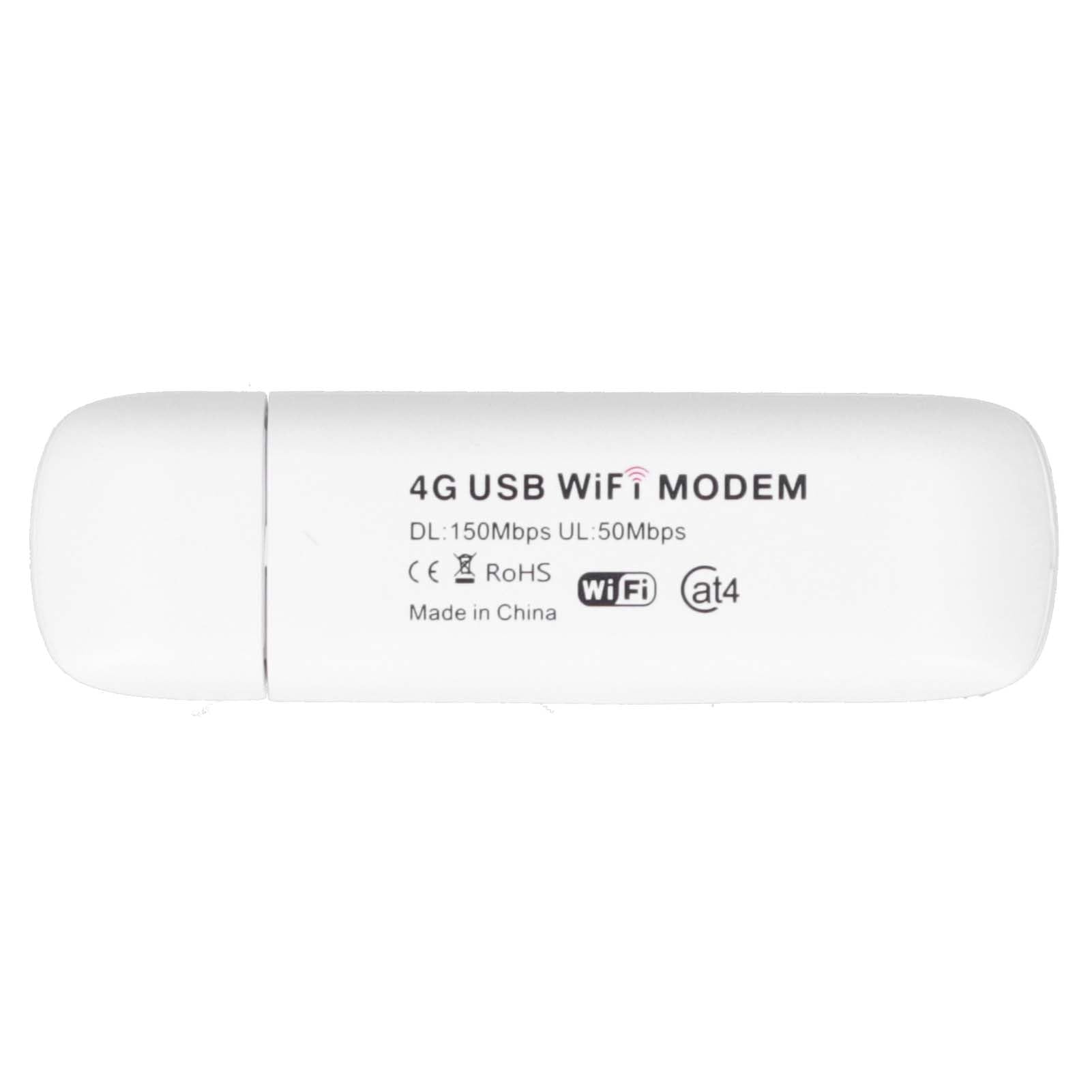 Modem Dongle, 4G LTE Modem, Modem Dongle with SIM Card Slot, TDD FDD Car Mini Router with LED Status Indicator, Up to 10 Associated Users 4G LTE Modem