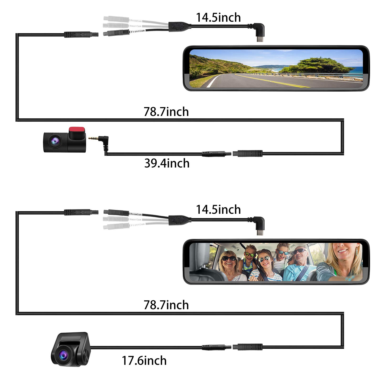 PORMIDO 2 Meters Extension Cable for D50 Front Camera Room Camera