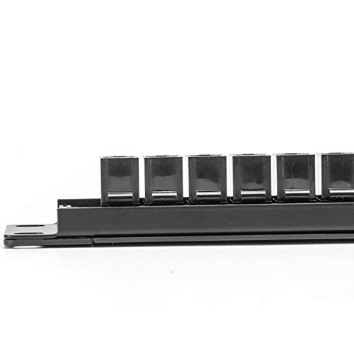Essenc 19Inch 1U Cabinet Rack Pass-Through 24 Port CAT6 Patch Panel RJ45 Cable Jack Modular Frame