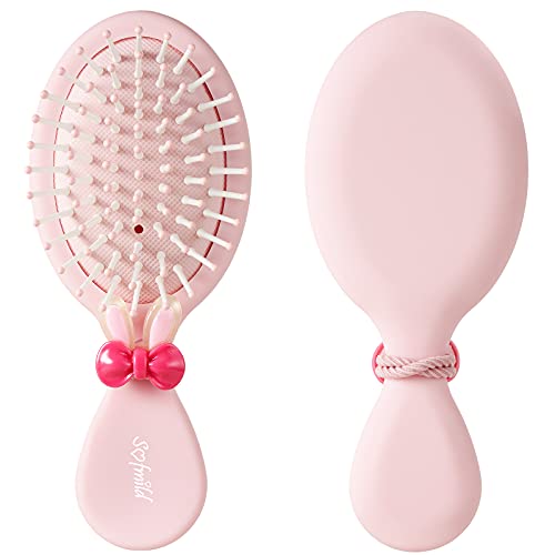 Mini Hair Brush for Women,Men and Kids-Small Travel Size Hair Brush for Purse,Pocket,backpack-Mini Detangler Brush for All Hair Types