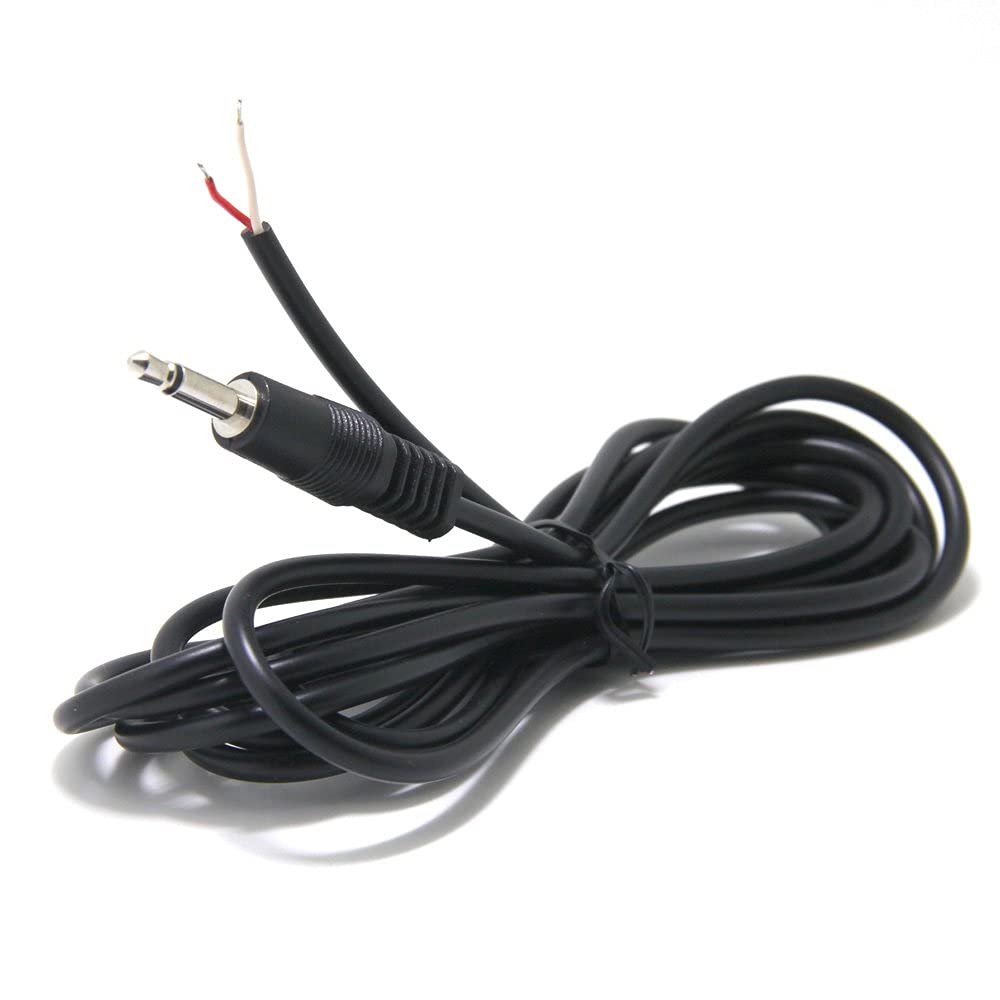Ancable 2-Pack 3.5mm 1/8" Monaural Mini Mono Plug to Bare Wire 6-Feet - 12V DC Trigger ON/Off Cable