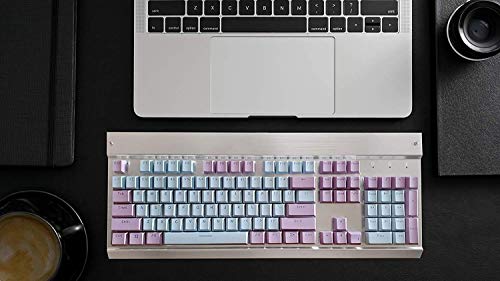Better Livin 104 Doubleshot, ANSI Layout, OEM Profile, Cherry MX keycaps, Translucent Backlit Compatible Gaming Keyboard keycaps for 61/87/104 Keyboards (Purple-Blue)