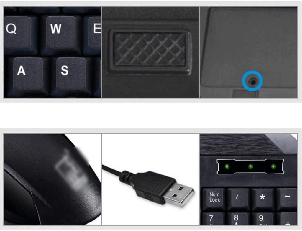 HJJWL Gaming Keyboard and Mouse, Keyboard and Mouse,Rechargeable Compact Quiet Full-Size Keyboard and Mouse Combo with Nano USB Receiver for Windows, Laptop, PC, Notebook