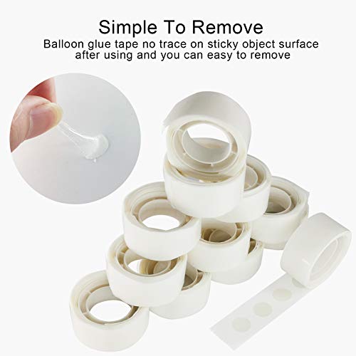 AK1980 1500 Glue Points Balloon Dot Glue Sticker, 6 Rolls Non-Liquid Glue Removable Craft Adhesive Point Tape for Party Arts DIY Balloon Decorations