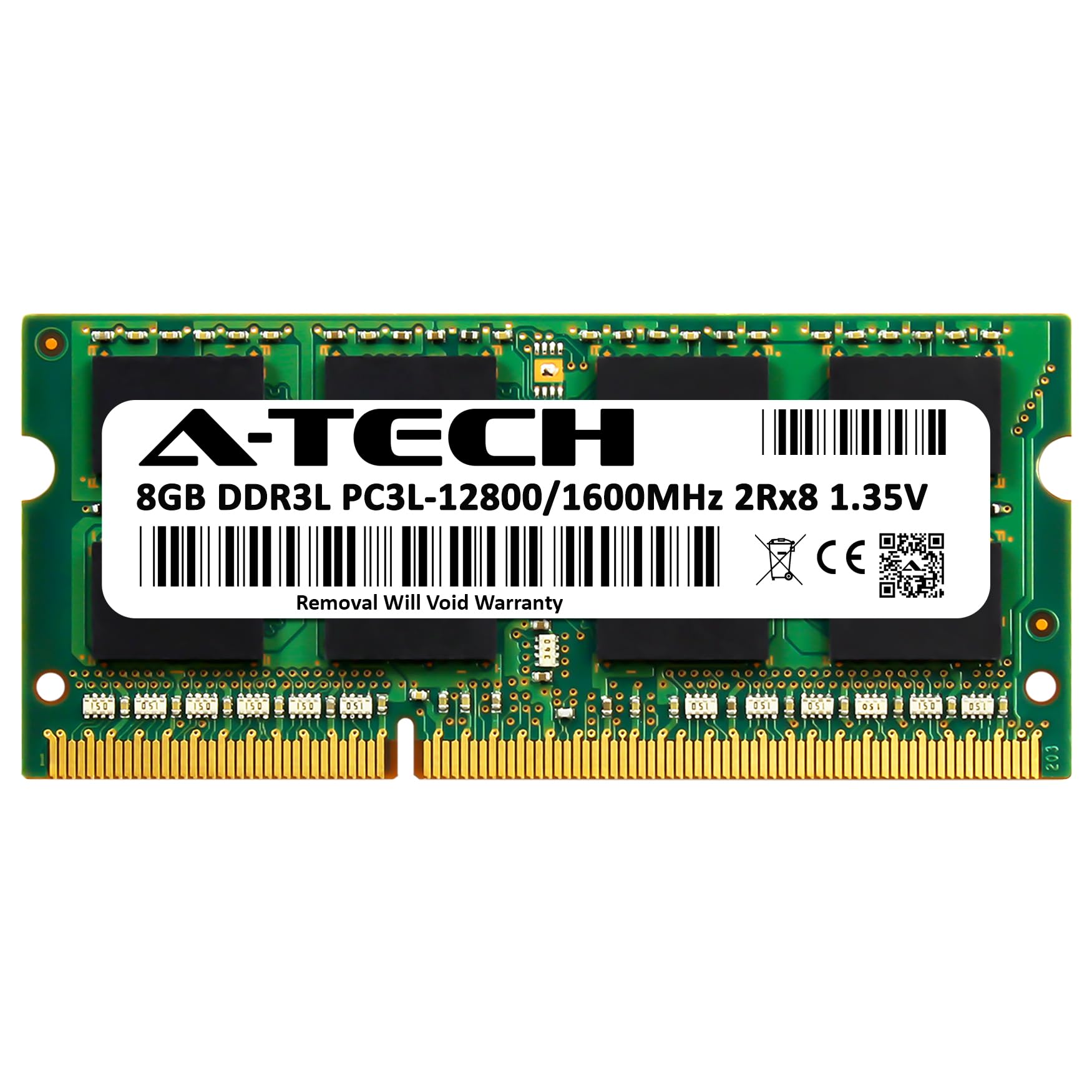 A-Tech 8GB RAM Replacement for CT2KIT102464BF160B | DDR3/DDR3L 1600MHz PC3L-12800 (PC3-12800) CL11 SODIMM 2Rx8 1.35V Non-ECC SO-DIMM 204-Pin Laptop, Notebook Memory Module