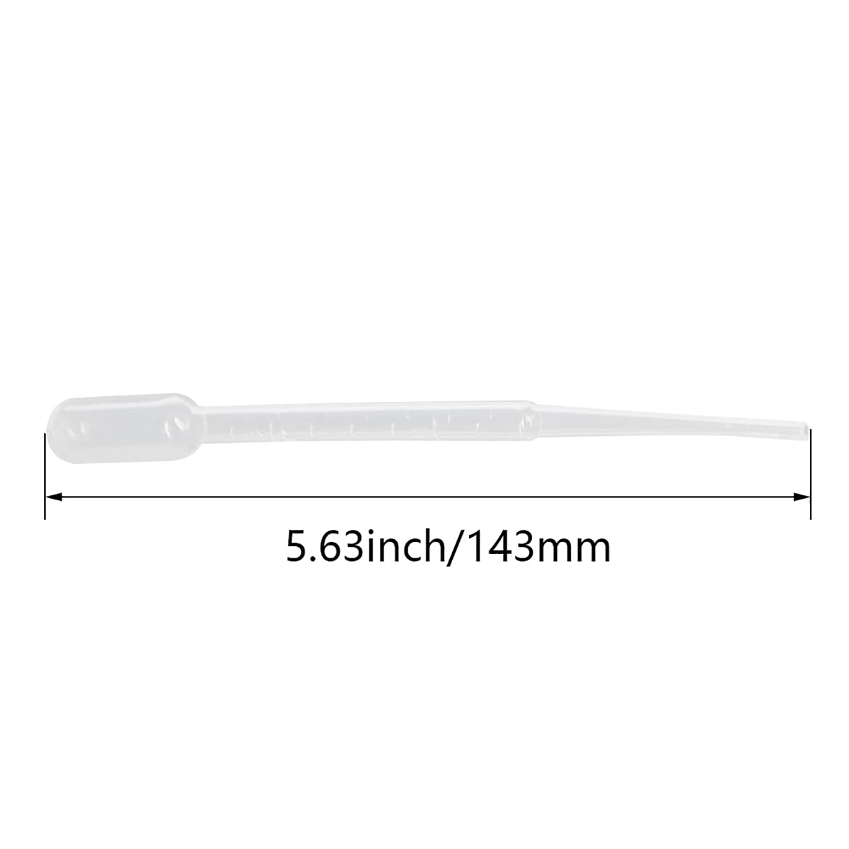 Bettomshin 300Pcs 2ml Plastic Disposable Pipettes 5.63" Length Clear Graduated Transfer Pipettes Liquid Dropper for Ear Eye Essential Oils Alcohol Paint Makeup Lab