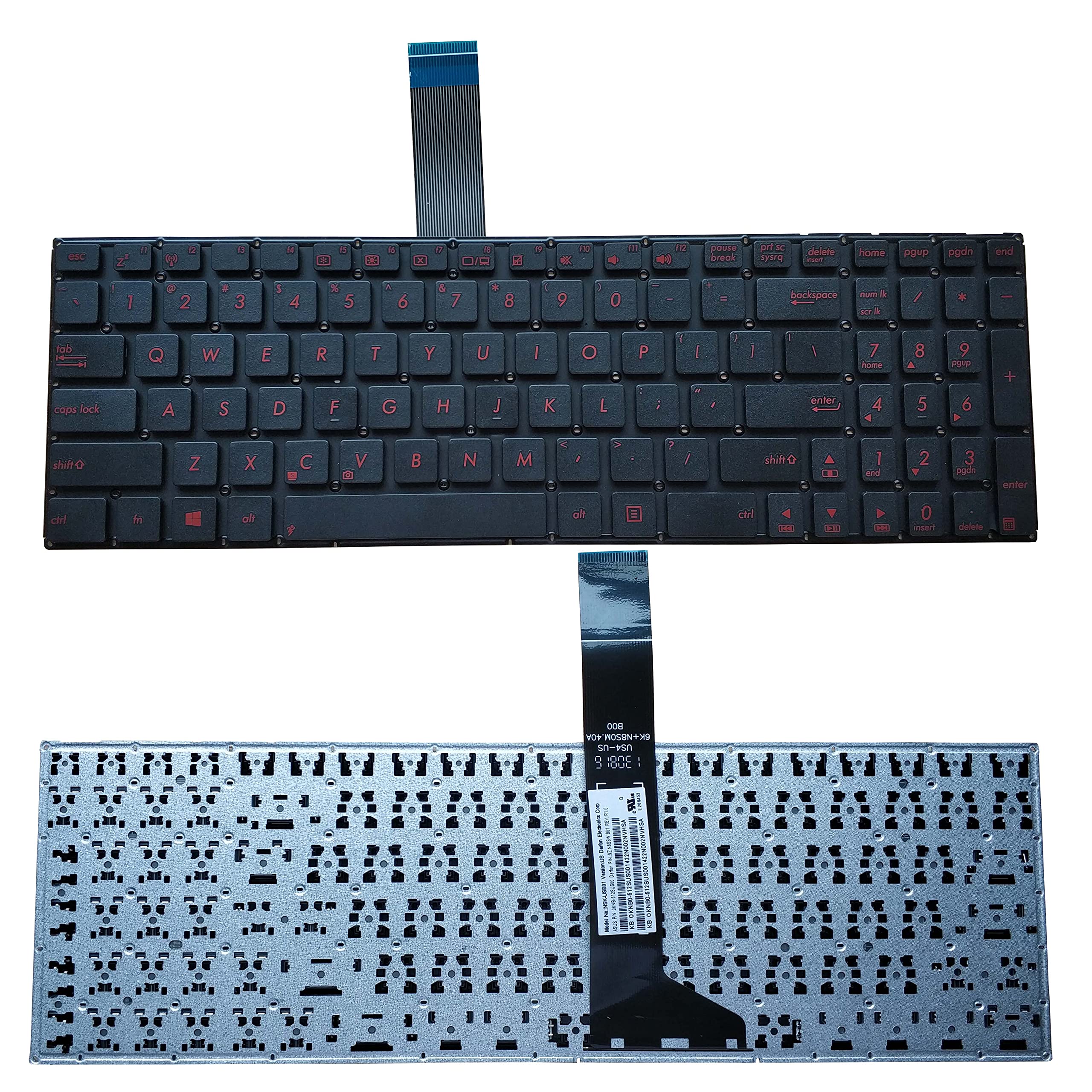 USA US Layout New Laptop Keyboard for ASUS X550 X550L K550V F550V K550JK X552W K550L Red Word Frameless