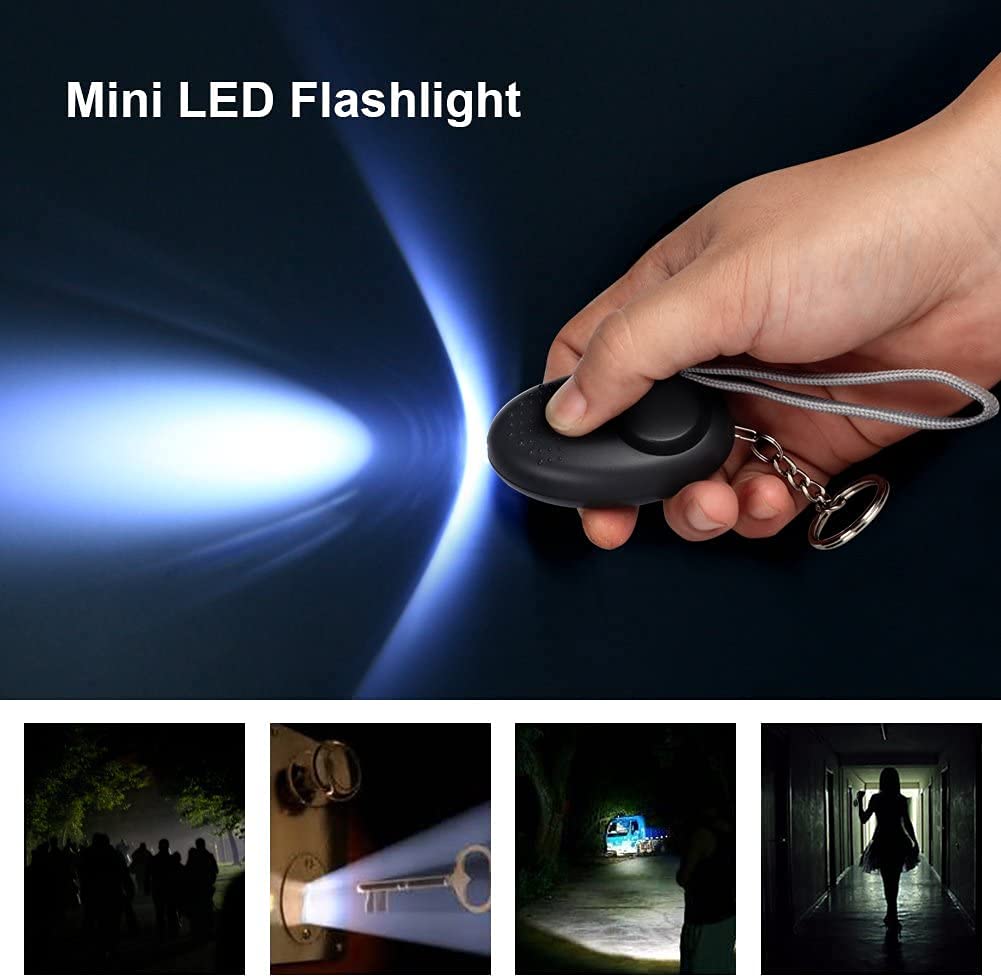 Bettomshin Safe Sound Personal Alarm, 4Pcs 130DB Personal Security Alarm Keychain with LED Light, Emergency Self-Defense Security Alarm for Women Men Children Elderly, Red
