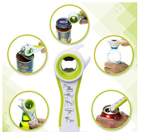 2 pcs 5 In 1 Multi Function Multi-function Can Jar Bottle Open/Tighten Bottle Jar Can Opener for Small Hands, Seniors or Anyone Who Suffers from Arthritis Good Kitchen Tool (black/white)