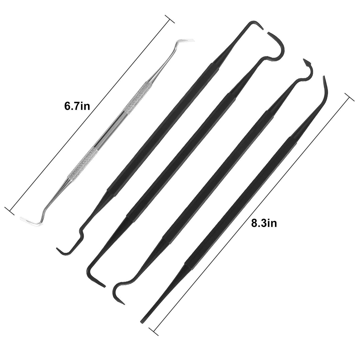 14 Pcs Gun Cleaning Brushes & Picks Kit, Universal Gun Cleaner Tool Set, Double-Ended Stainless Steel Brass Nylon Phosphor Copper Bristle Cleaning Brush & Ploymer Metal Picks for Pistol Shotgun Rifle