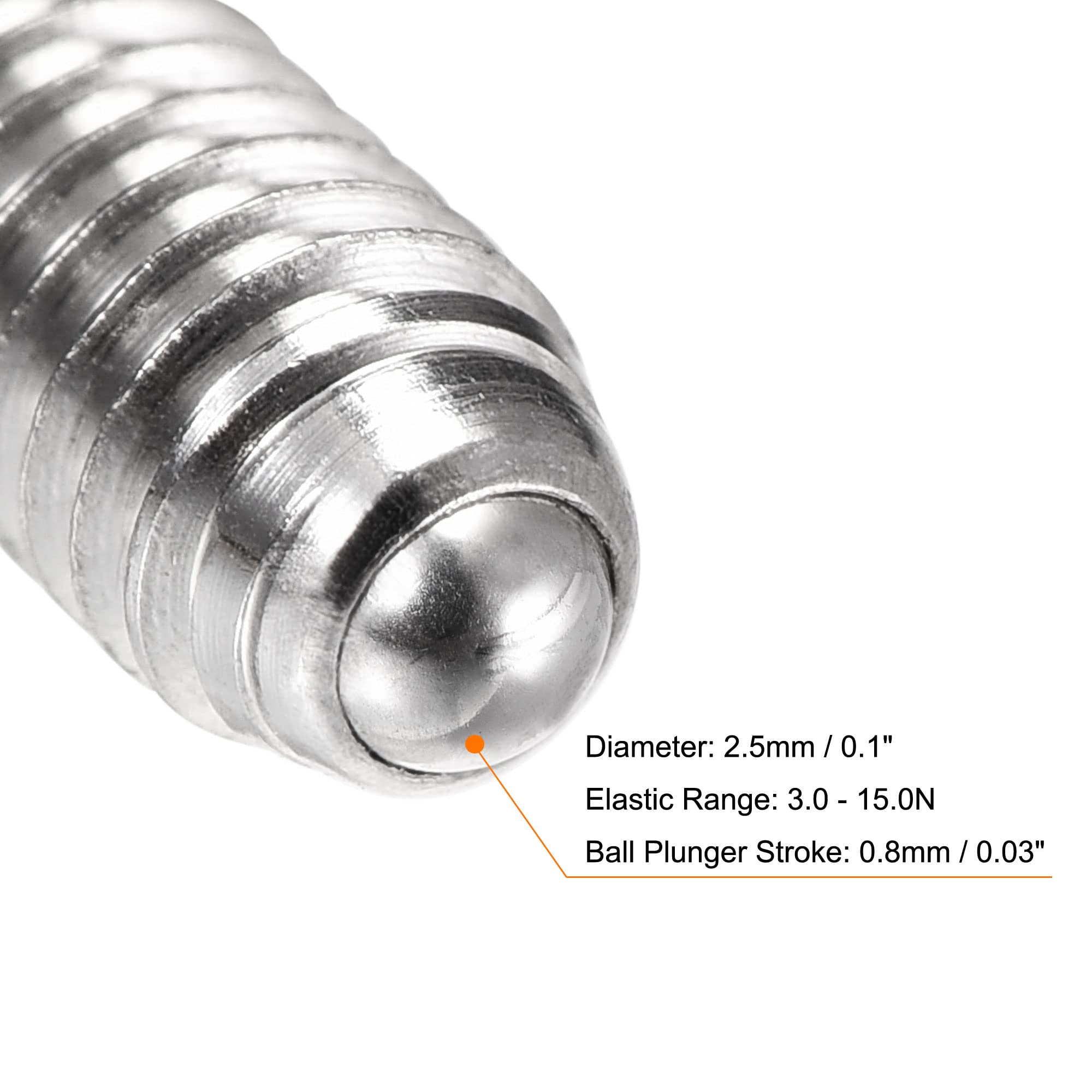 uxcell Ball Point Set Screws, M4 x 10mm 304 Stainless Steel Metric Spring Hex Socket Screw 20pcs