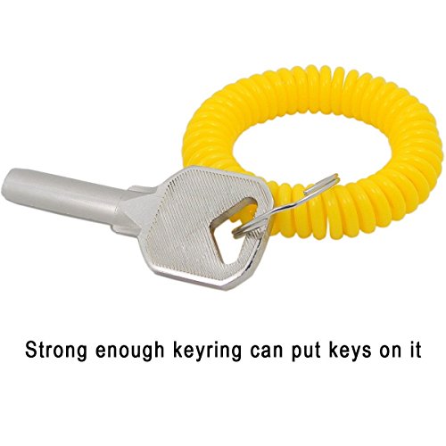 AHIER Pack of 5 Colorful Spring Spiral Wrist Coil Key Chain, Wrist Band Key Ring