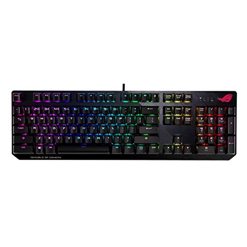 ASUS RGB Mechanical Gaming Keyboard - ROG Strix Scope Deluxe | Cherry MX Silent Red Switches | 2X Wider Ctrl Key for FPS Precision | Gaming Keyboard for PC