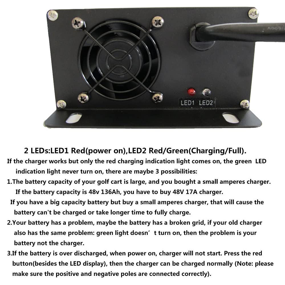 aunstarwei 36V 20A Golf Cart Battery Charger with Crowsfoot Style Connector Crowfoot Plug