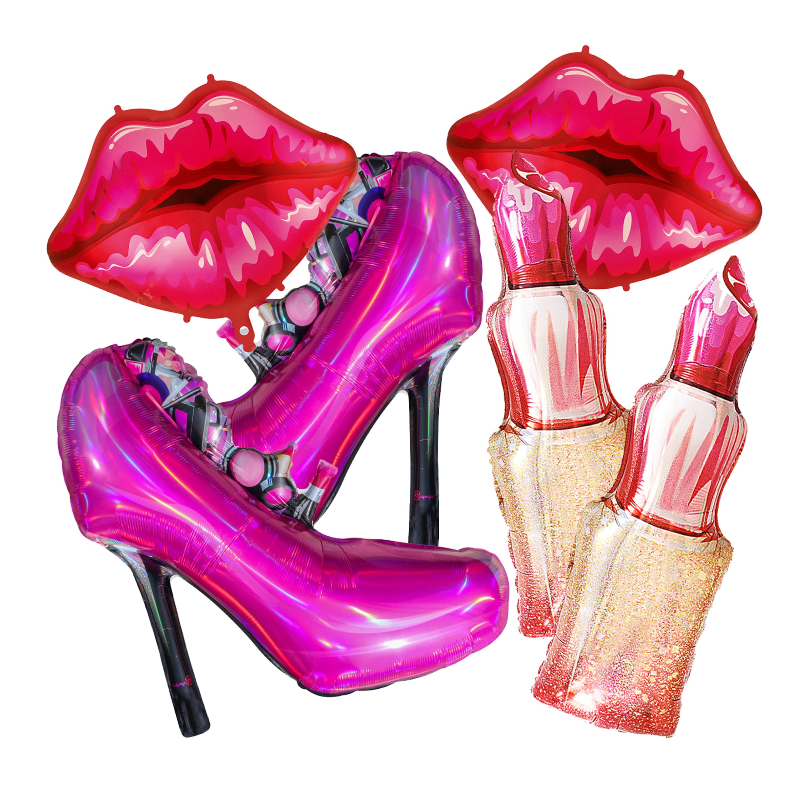 Lip balloon lipstick foil balloon Lady high heels balloon decoration,Valentine's Day, wedding, bridal shower, spa party, bachelor party balloon decoration，Spa Party Supplies for Girls