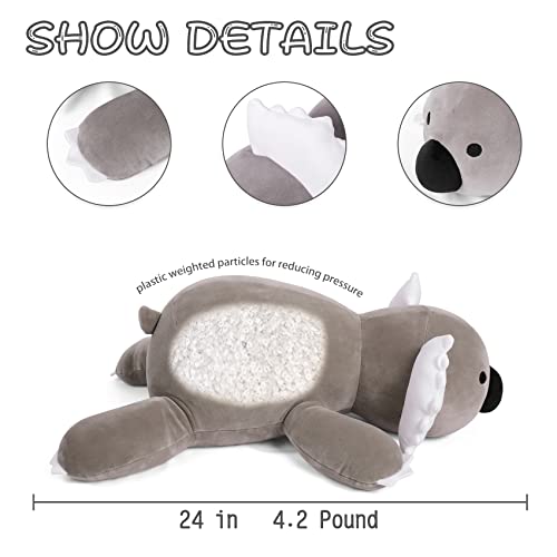 24" 4.2lbs Koala Weighted Stuffed Animals,Cute Cuddle Plushie Toy Weighted Koala Plush Throw Pillow for Children Kids Adults(Koala)