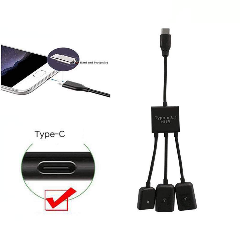 UKCOCO 3 USB Data Extension hub USB Type C Connector USB hub ethernet USB hub for Laptop USB Extender Cable Alloy Data hub Flash Drive hub Micro USB Type C Hub USB hubs Cell Phone Driver
