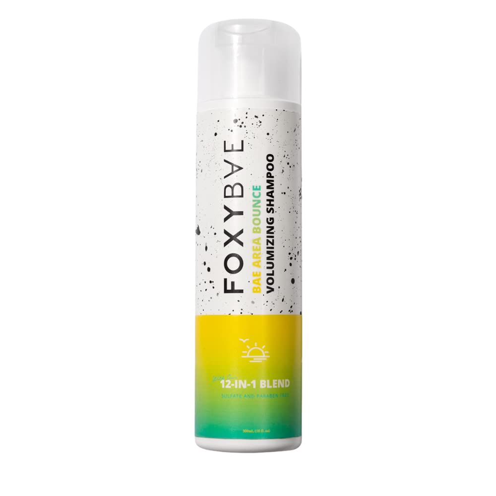 FoxyBae Bae Area Bounce Volumizing Shampoo | 12-in-1 Blend Hair Growth Shampoo for Volume, Shine, Anti-Frizz with Biotin, Argan Oil, Shea Butter | Sulfate-Free, Paraben-Free, Cruelty-Free (10 Fl OZ)