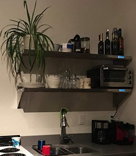 AmGood Stainless Steel Wall Shelf | Square Edge | Heavy Duty | Commercial Grade | Wall Mount | NSF Certified (14" Width x 72" Length)
