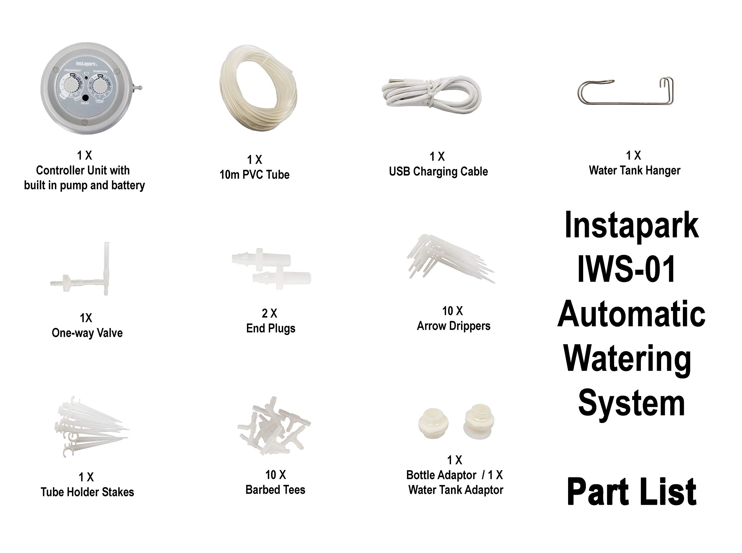 Instapark Automatic Watering System, Automatic Drip Irrigation Kit with 7-Day Digital Programmable Water Timer for 10 Indoor Outdoor Potted Plants Vacation Plant Watering System